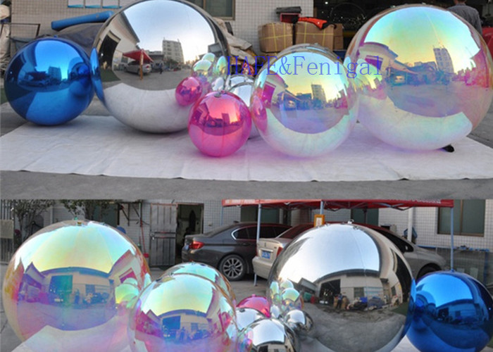 Custom Reflecting Giant Silver Inflatable Mirror Ball For Exhibition ...